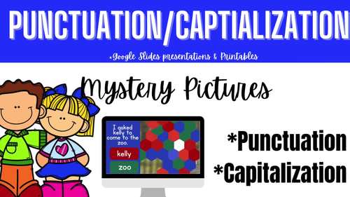 Capitalization & Punctuation Mystery Pictures | Google Slides | Printable