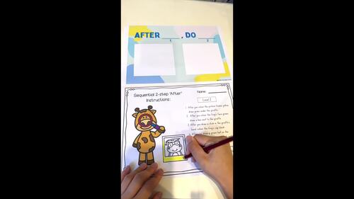 After Following Directions | No-Prep Speech Therapy Worksheets | TPT