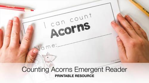 Counting Acorns Fall Emergent Reader for Preschool & Kindergarten ...