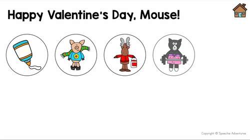Happy Valentine's Day Mouse Book Visual Support & AAC Core Words Speech ...