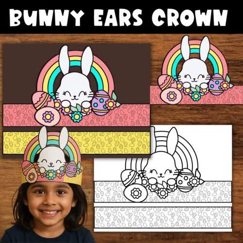 Bunny Ears Crown Craft | Easter & Spring Coloring Headband | Summer ...