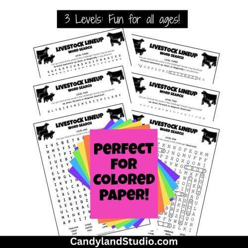 Livestock Word Search, Agriculture Vocabulary Puzzle FFA 4-H Classroom ...