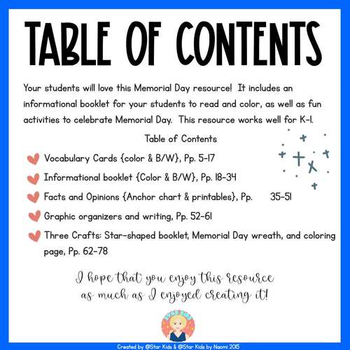 Memorial Day Activities and Crafts for Kindergarten and First Grade