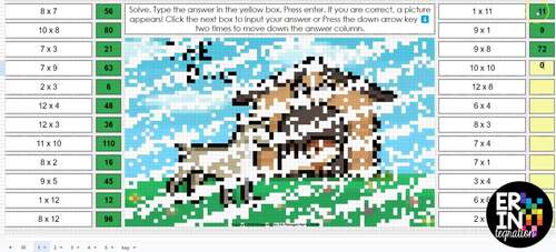 Summer Pixel Art Math Multiplication and Division Basic Facts on Google ...