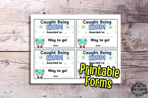 Caught Being Kind Printable Cards | Classroom Kindness Recognition