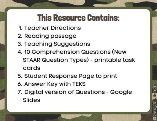 3rd Gr.-Reading Comprehension- NONFICTION- STAAR New Question Types-Set #6