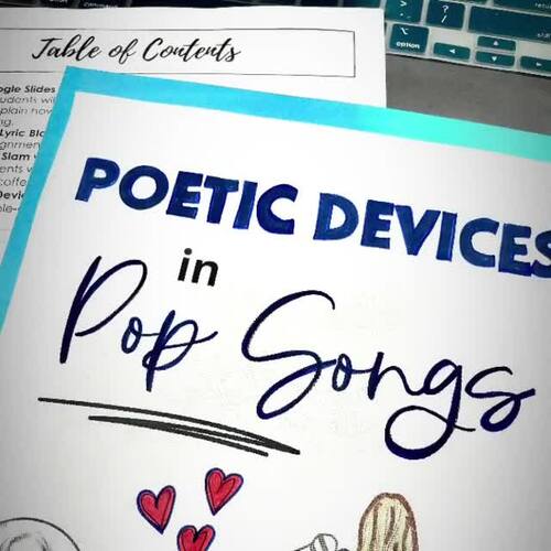 Poetic Devices with Pop Songs-- EDITABLE by Bespoke ELA | TPT