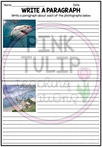 Write a Paragraph - Photo Writing Prompts by Pink Tulip Teaching Creations