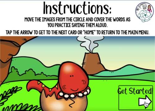 Dinosaur Theme Game for Early Articulation-Boom Cards for Speech Therapy