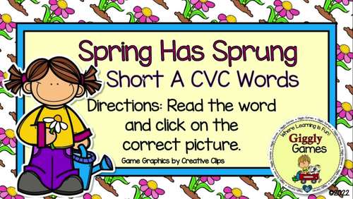 Giggly Games Spring Has Spring Short Vowel A GOOGLE SLIDES | Distance ...