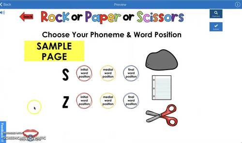 Boom™ Cards Rock or Paper or Scissors Articulation Activity for S, Z ...