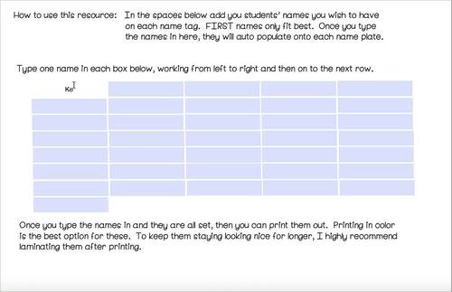 Name Tags | Name Plates Upper Elementary Students Multiple Options ...