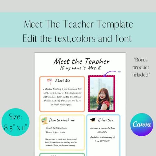 Meet the teacher template | Meet your teacher with this easy to use ...