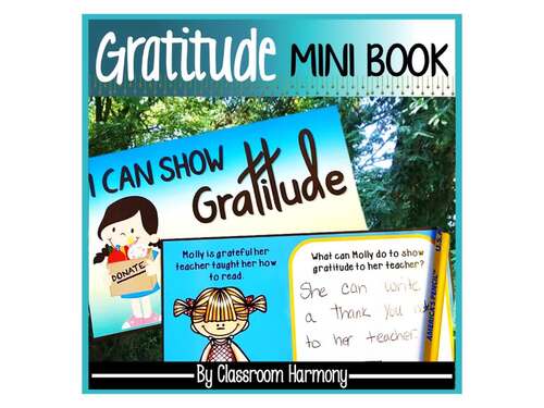 Gratitude Mini Book and Thankful Activity, Social Emotional Learning
