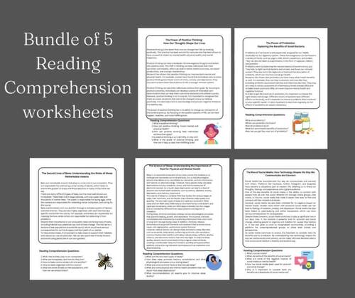 reading comprehension BUNDLE for grades 7-10 / homeschool curriculum