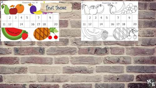 COUNTING TO 20 Cut and Paste Number Chart Worksheets by McMahon Education