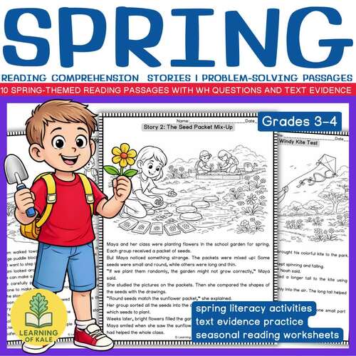 Spring Reading Comprehension Stories | Problem-Solving Passages Grades 3–4
