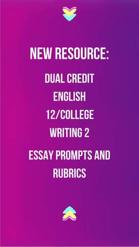 Dual Credit English 12/College Writing 2 Essays and Rubrics | TPT