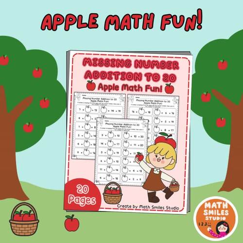 Apple Missing Number Addition to 20 | Fall Math Worksheets | 1st & 2nd ...