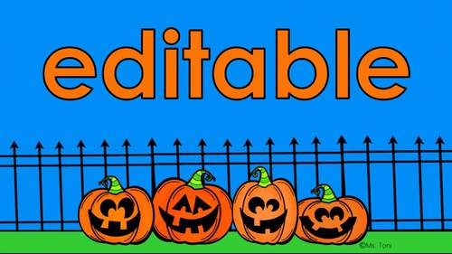 Editable Slideshow to Practice Sight Words, Math Facts and More, Halloween