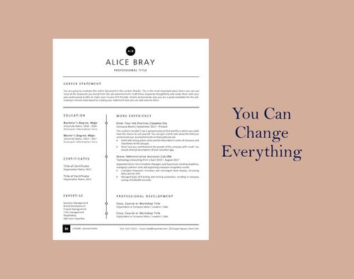 Minimalist Resume Template Word, Pages, Professional Resume Template ...