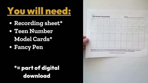 Teen Numbers Flip & Trace- A Math Activity for Number Writing Practice ...