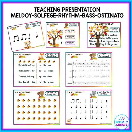 Fall Music Lesson "I'm a Little Leaf" Beat, Rhythm, Solfege, Orff ...