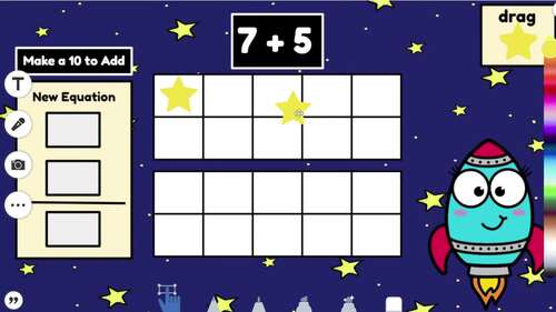 Space Make a 10 to Add (Adding within 20) Seesaw & Google Classroom