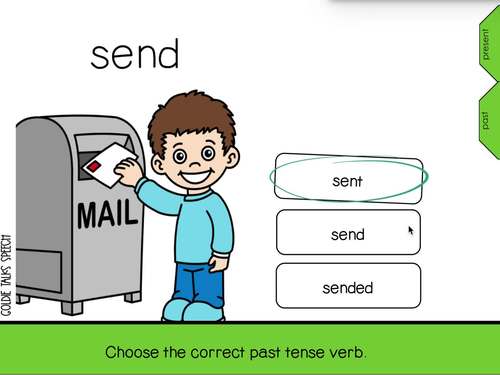 Irregular Past Tense Verbs Multiple Choice | Boom Cards Speech Therapy