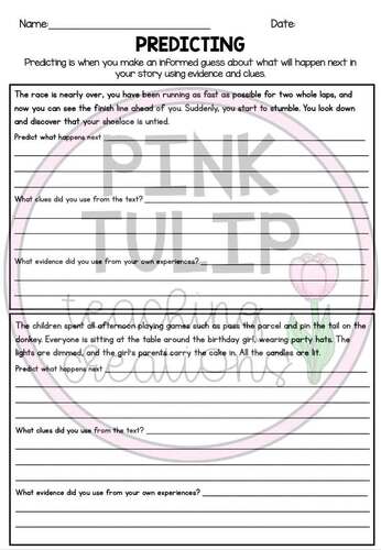 Predicting Worksheets - 12 Reading Passages by Pink Tulip Teaching ...