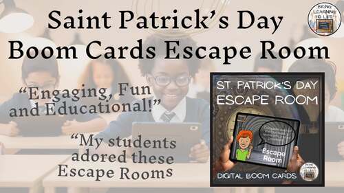 Saint Patricks Day BOOM Cards Escape Room | Digital ELA Reading Activity
