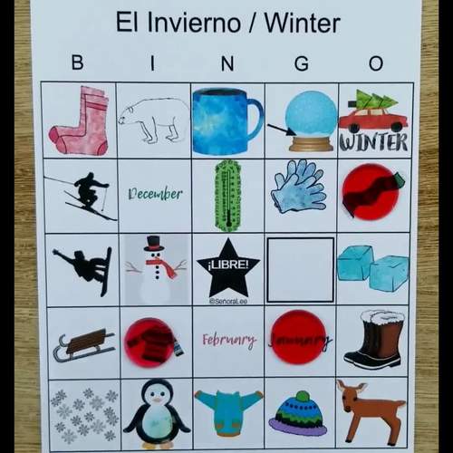 Spanish Winter Activity - Spanish Winter Words Vocabulary Bingo Game ...