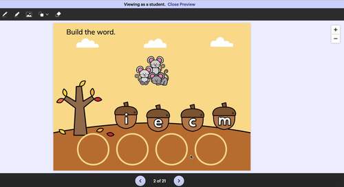 Fall CVCe long I Word Building Google Slides by Prepped in Primary