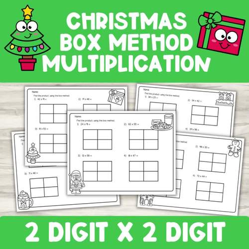 Christmas Holiday 2 Digit by 2 Digit Multiplication | Box Method 4th ...