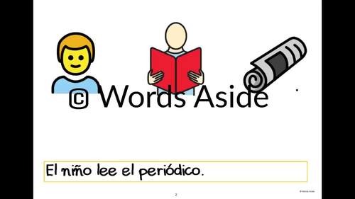 AAC Reading Writing Literacy with Symbols SPANISH by Words Aside