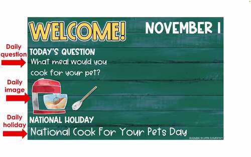 November Morning Routine National Holidays DAILY Google & PowerPoint Slides