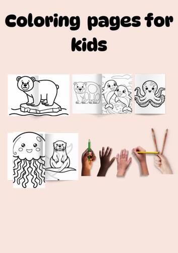Coloring pages of aquatic animals- 24 coloring pages for kids | TPT