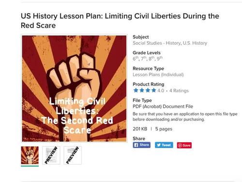 US History Lesson Plan: Limiting Civil Liberties During the Red Scare
