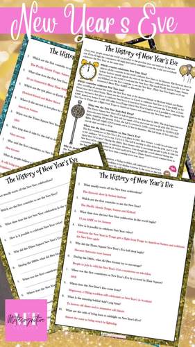 History of New Year's Eve Reading Comprehension Worksheets #BYEBUY23