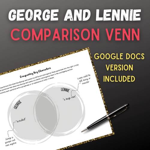 Of Mice and Men | Comparing George and Lennie | Venn Diagram by ...