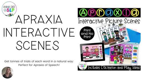 Apraxia of Speech Interactive Picture Scenes and BOOM Cards l CV VC CVC