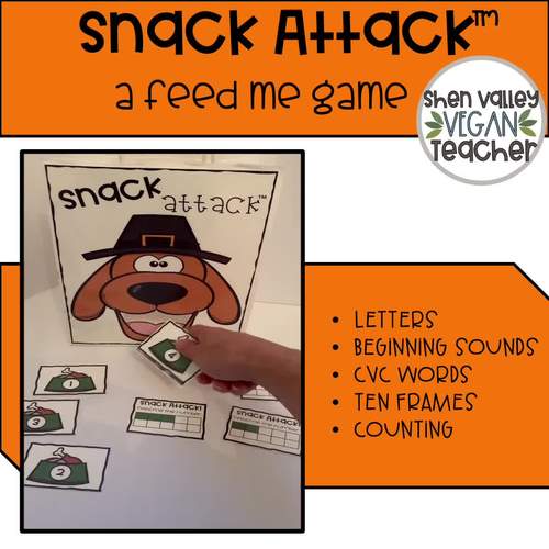 5 THANKSGIVING Snack Attack™ Feed Me Games - Letters, Sounds, Sight ...