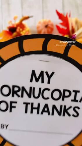 Thanksgiving I'm Thankful For Activities - A Cornucopia of Thanks Activity