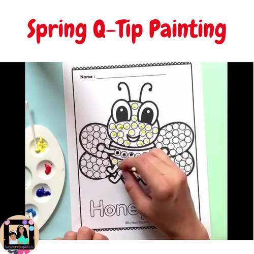 Spring Fine Motor Skill Q-Tip Painting Activity for Preschool ...