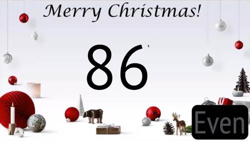 Christmas Odd & Even Numbers 1-100 Google Classroom™ Digital Flash Cards