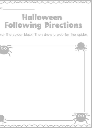 Halloween Following Directions Worksheets by Kidzvilly | TPT