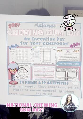 Bubble Gum Day! Common Core Bubble Gum Activities Math & Writing Class ...