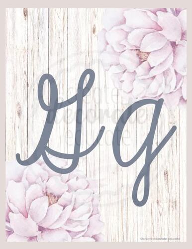 Printable Alphabet Cursive | Alphabet Printable Letters | Blue Shabby ...