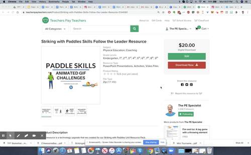 Striking with Paddles Skills Follow the Leader Resource by The PE ...