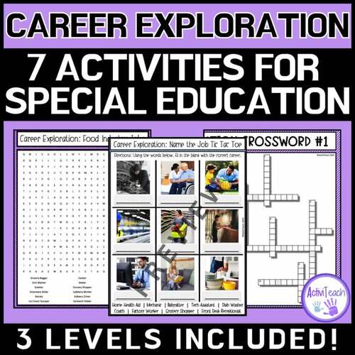 Career Exploration Activities Vocational Skills Special Education ...